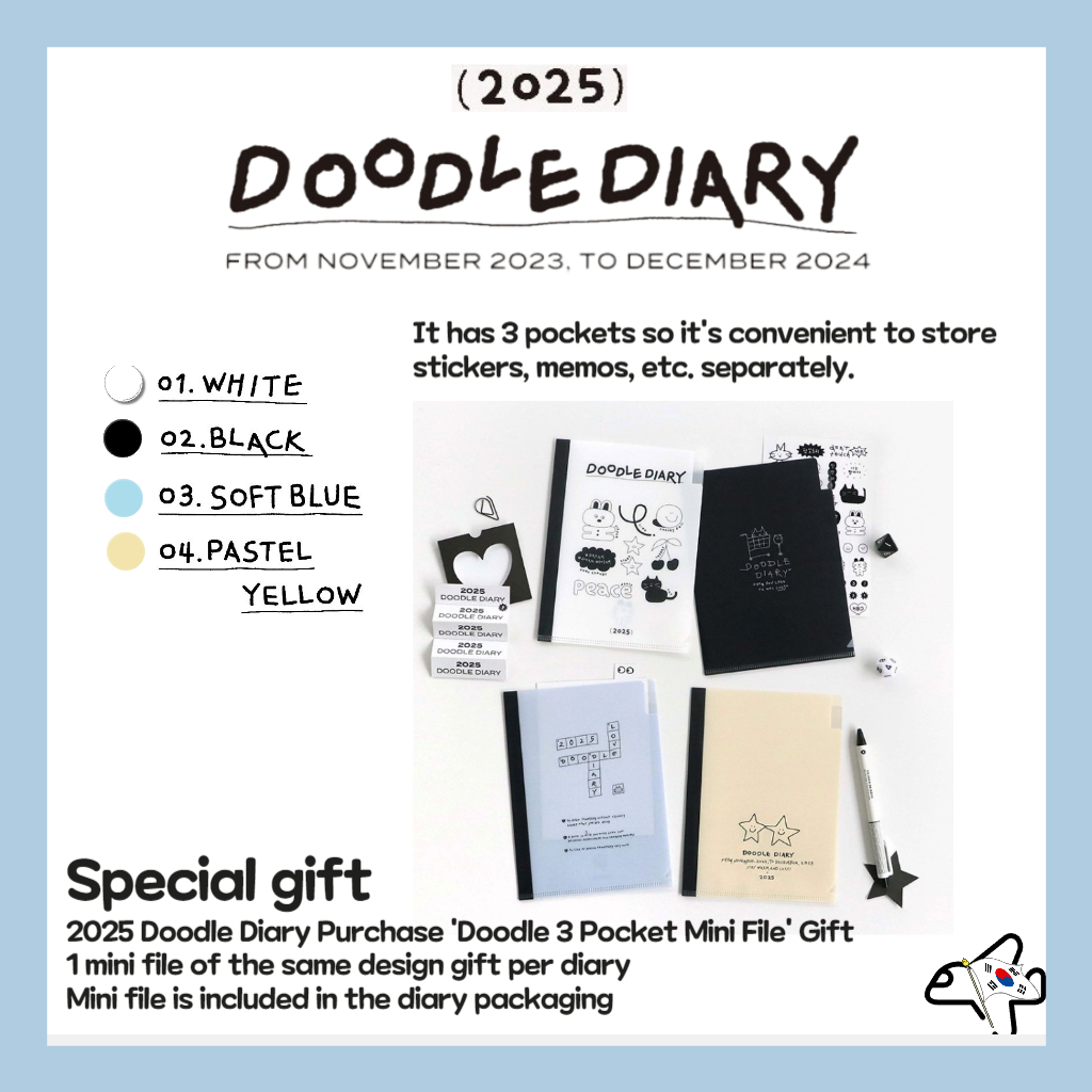 2025 Iconic Doodle Diary/Diari Korea 2025/2025 Planner Diary Set/Diary ...