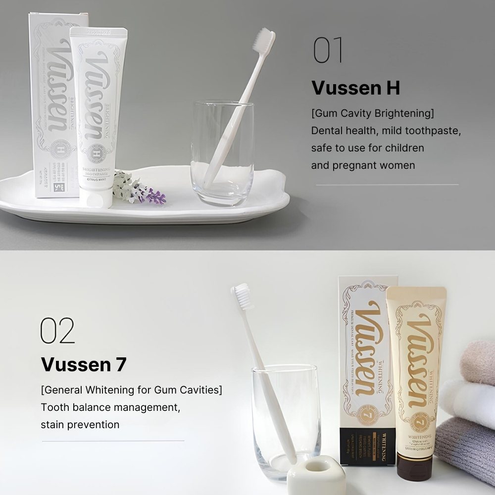 VUSSEN Whitening Toothpaste - Premium Dental Hygiene for Strong Teeth | 6 Types Available ...