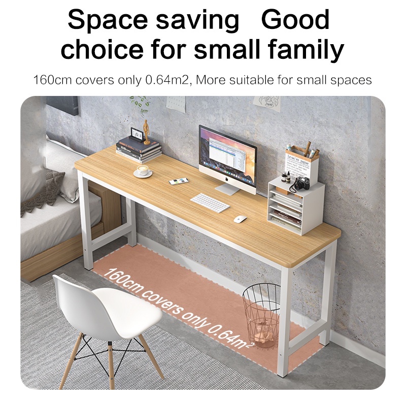 PM 120/160CM Home Office Table Simple Desktop Computer Desk Student Study Table Writing Desk ...