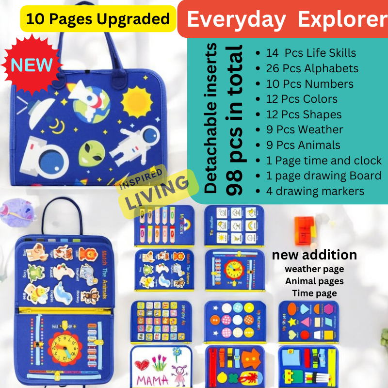 Ulitmate Busy Board for Toddlers | 10 Pages, 8 Detachable | Montessori ...