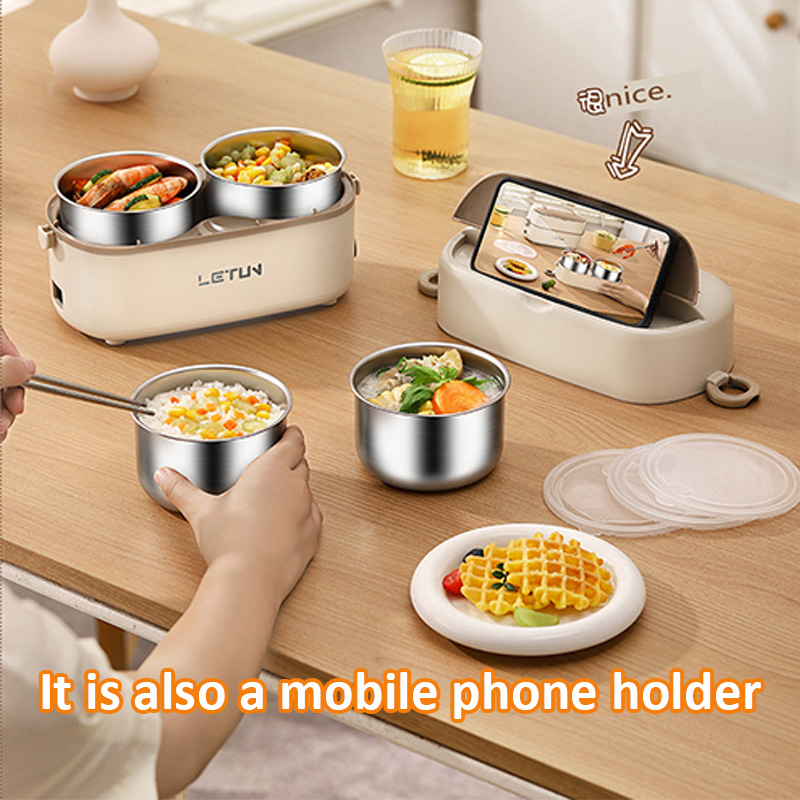 VIVA 4-in-1 Electric Lunch Box Portable Food Warmer & Heater Set | 1.2L ...