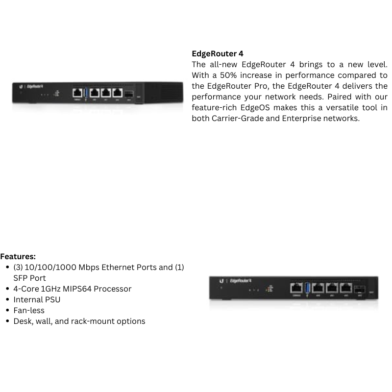 Ubiquiti UniFi UBQ-ER-4 EdgeRouter 4 | Edgemax Technology 4Gb/s - 1 ...