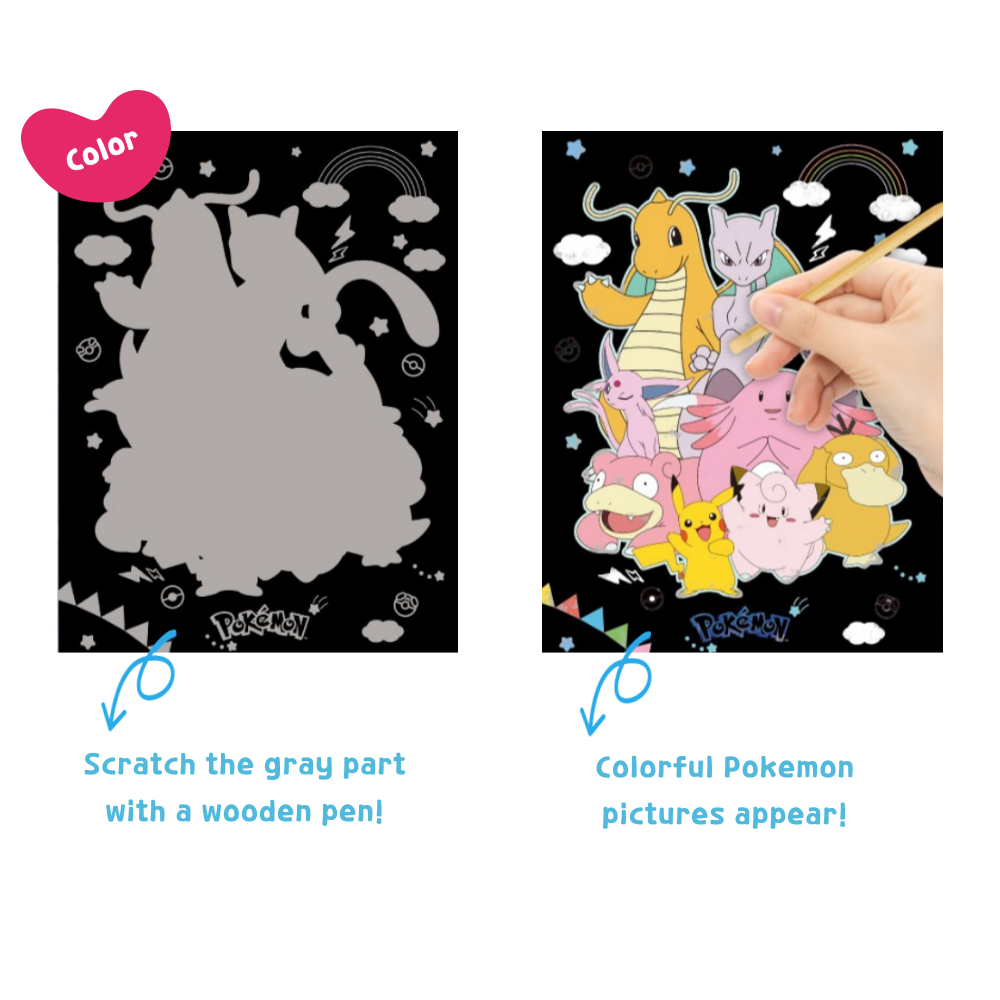 Pokémon Scratch Card Pokemon Kids Scratch Notebook Goodie Bag Scratch ...