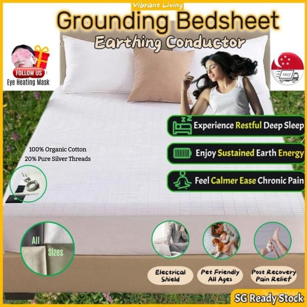 Grounding Sheet Sleep Better Heal Faster Destress Energize Body Calming Effect Mind Relaxation ...