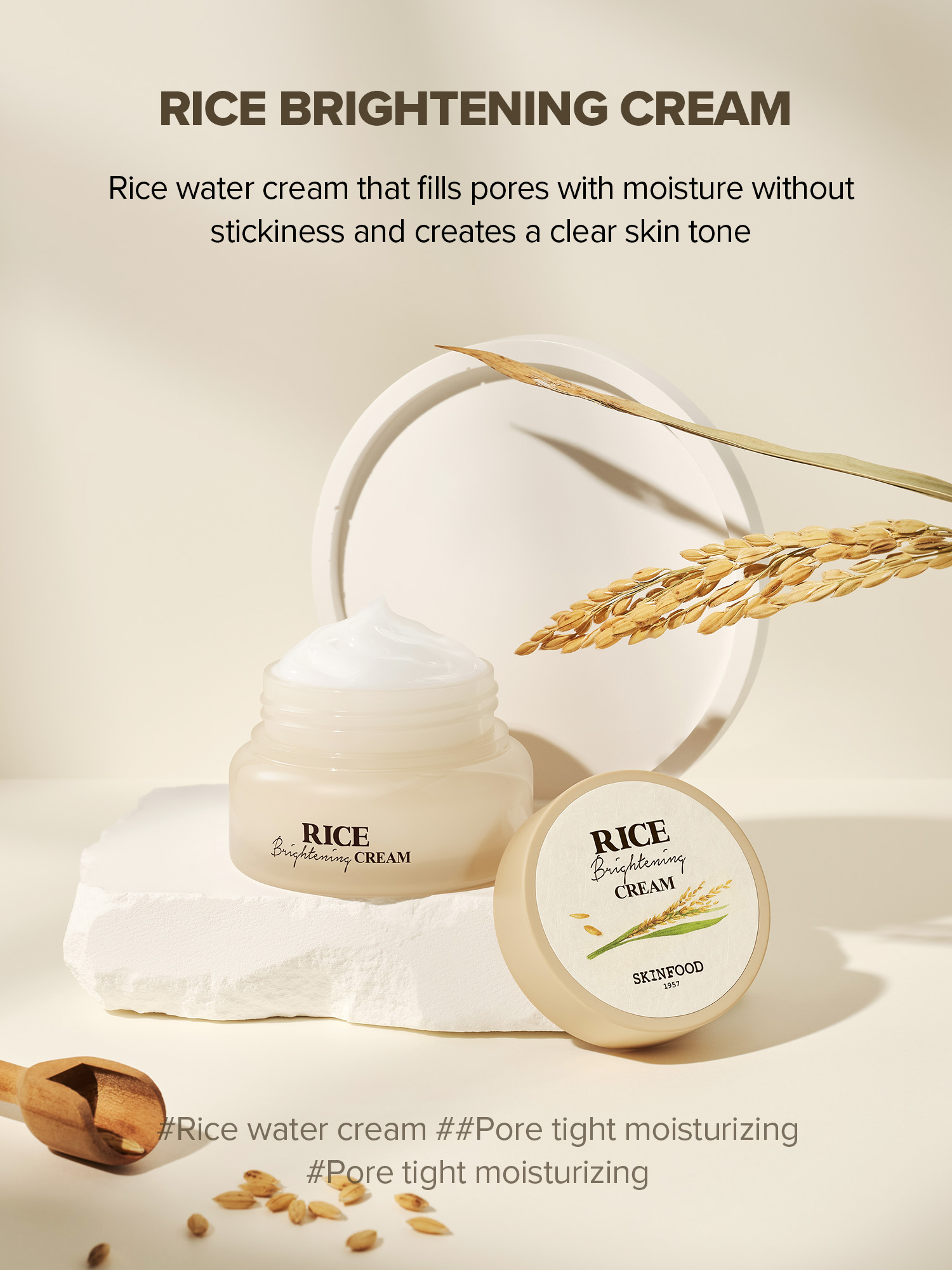 [SKINFOOD Official] Rice Brightening Cream 60ml/ Brightening skincare ...