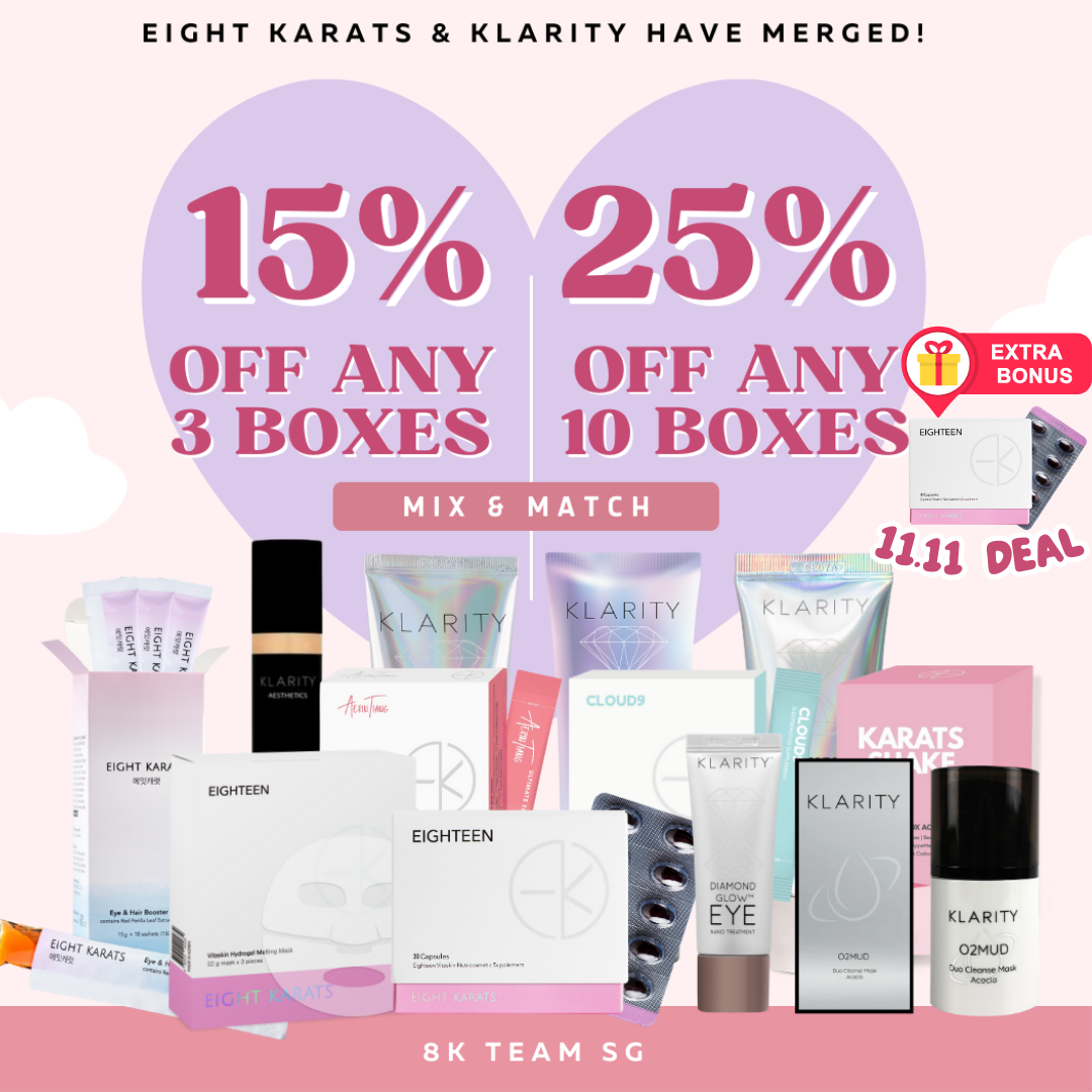 EXPIRY JUNE 2027 EIGHTEEN VITASKIN EIGHT KARATS SUPPLEMENT & KLARITY CC LOTION | Shopee Malaysia