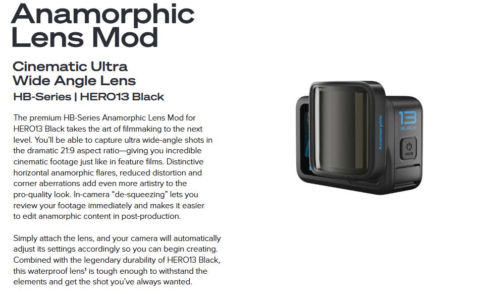 GoPro Anamorphic Lens Mod (For HERO 13 Black) | Shopee Malaysia