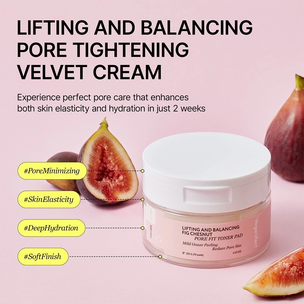 [VEGANIFECT] Pore Tightening Velvet Cream 50g / Lifting and Balancing Fig Chestnut Pore Velvet ...