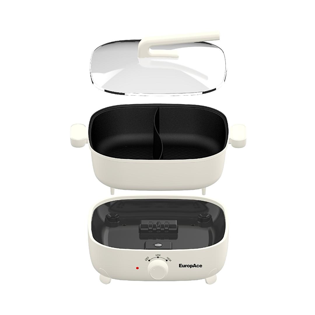 EuropAce 6L YuanYang Multi Cooker Hotpot | Steamboat (Non Stick Dual ...