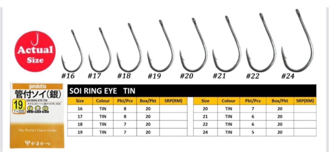 GAMAKATSU SOI RING EYE TIN & GAMAKATSU TAMAN NICKEL FISHING HOOK | Shopee Malaysia