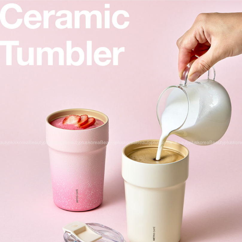 [LocknLock] Metro Cafe Ceramic Tumbler 400ml LHC4356 (Vanilla ...