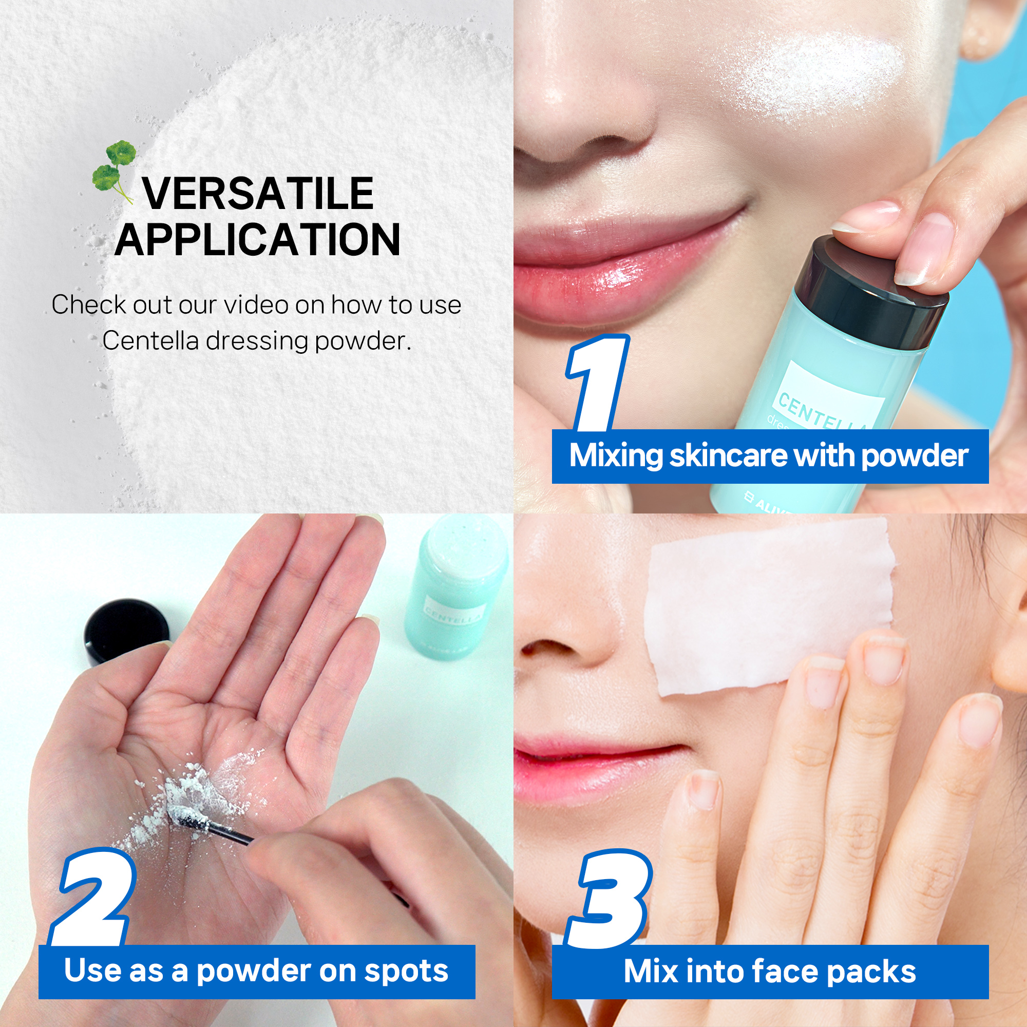 ALIVELAB Centella dressing powder, Acne Spot Treatment for face, Pimple ...