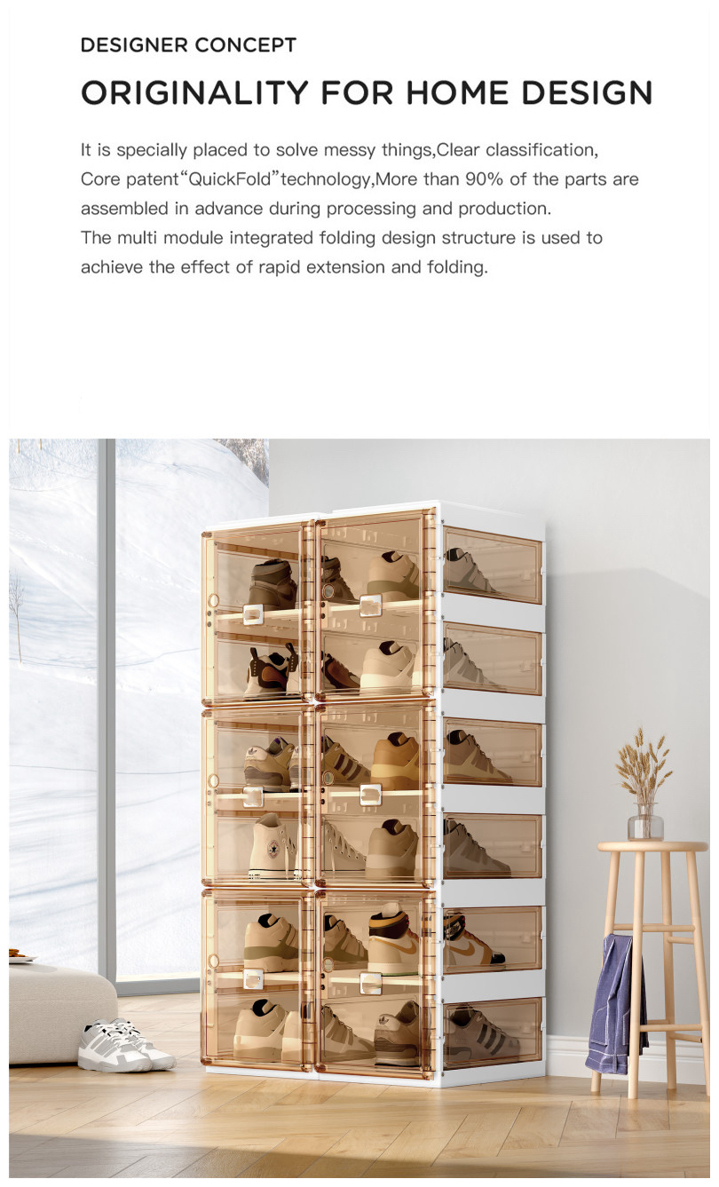 INBOX Stackable Shoes Box/Sneaker Box / Storage Collapsible Container ...