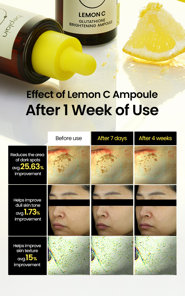 BEPLAIN LEMON C GLUTATHIONE BRIGHTENING AMPOULE 30ml | Improves skin ...