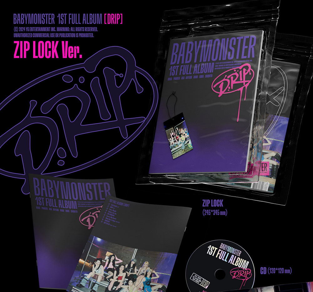 (BINDER / ZIP LOCK VER.) BABYMONSTER [DRIP] 1st FULL ALBUM (1st Nov.2024) | Shopee Malaysia