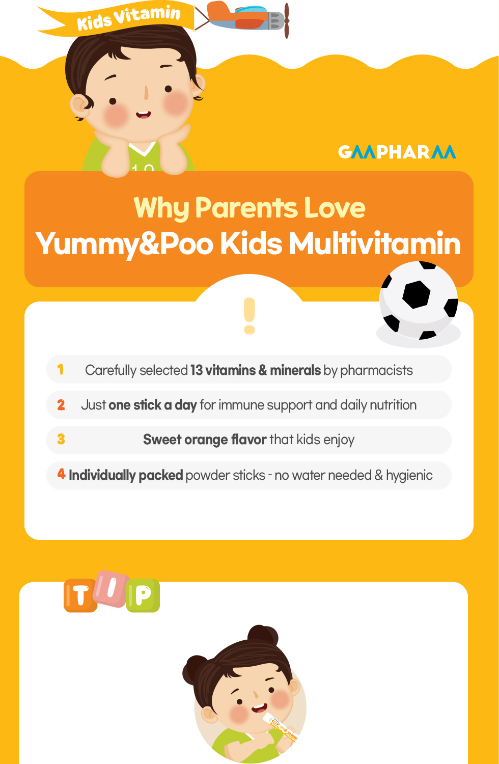 GMPHARM Yummy&Poo kids multivitamin (30 pouches) | Shopee Malaysia