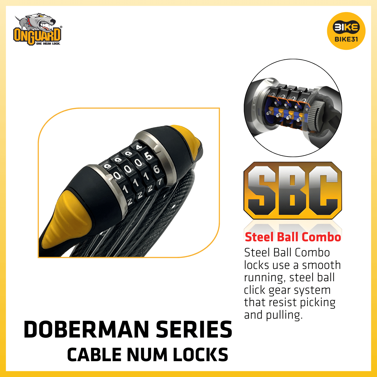 OnGuard Doberman Series Cable Number Bicycle Locks (8031/8032) | Shopee Malaysia