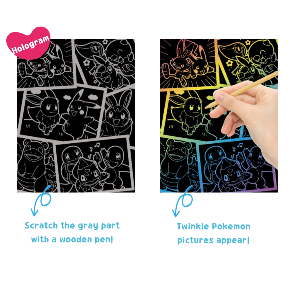 Pokémon Scratch Card Pokemon Kids Scratch Notebook Goodie Bag Scratch ...