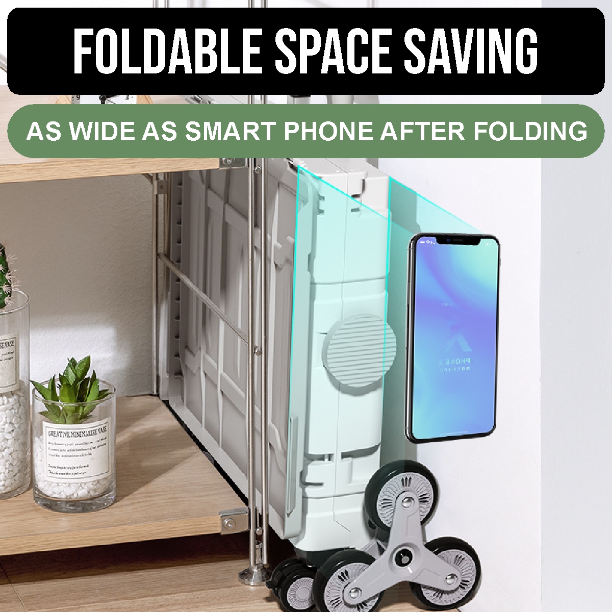 Koala Home Foldable Trolley Foldable Grocery Trolley Shopping Large ...
