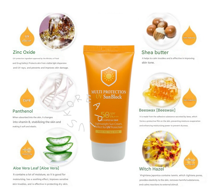 [3W CLINIC] Multi Protection UV Sun Block SPF50+ PA+++ 70ml | Shopee ...