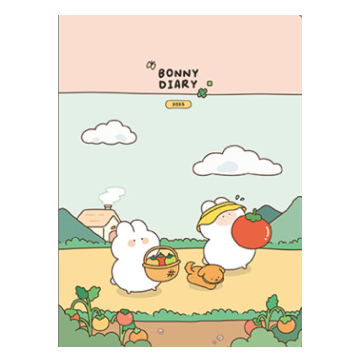 PLEPLE 2025 Bonny Diary Planner (PVC Cover) Cute Illustration Korean ...