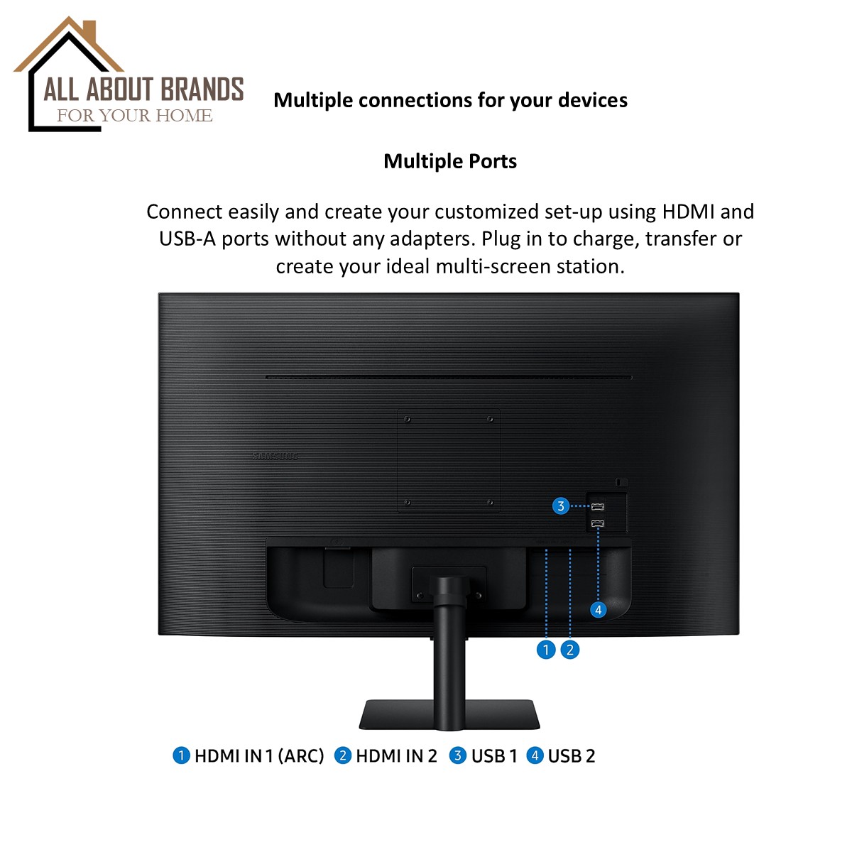 SAMSUNG 27inch Smart Monitor with TV Apps Full HD M5 M50D 27 ...