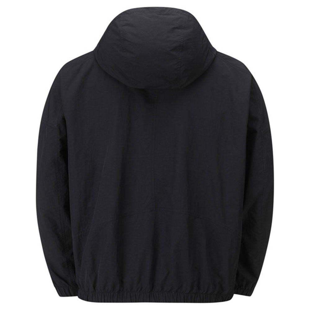 FREKER Outdoor Casual Nylon Hooded Windbreaker Jacket - Black/Gray ...