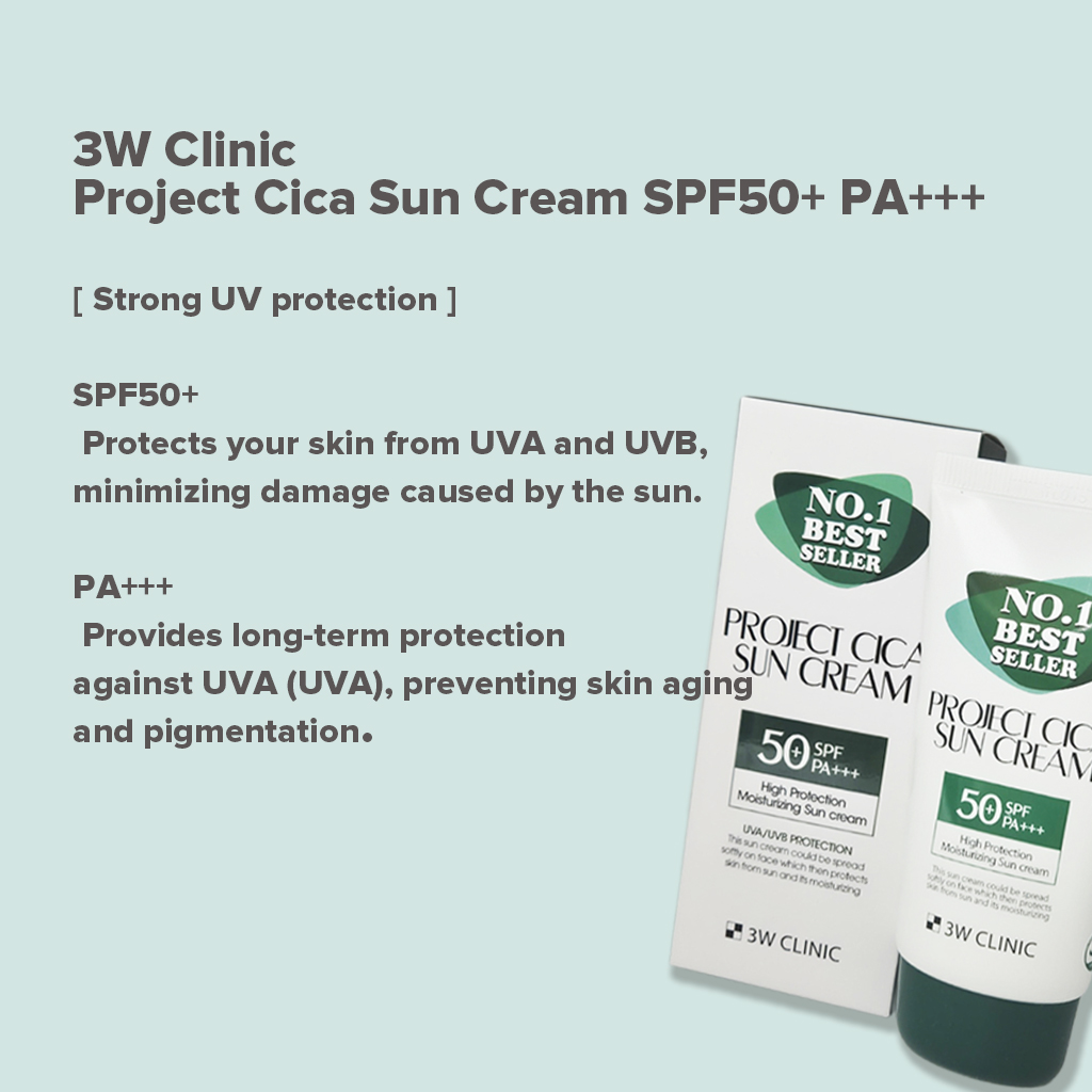 3w clinic 2025 NEW Project Cica Sun Cream / Daily Rice Bran Sun Cream 70ml SPF50+ PA+++ TOPKOREA ...
