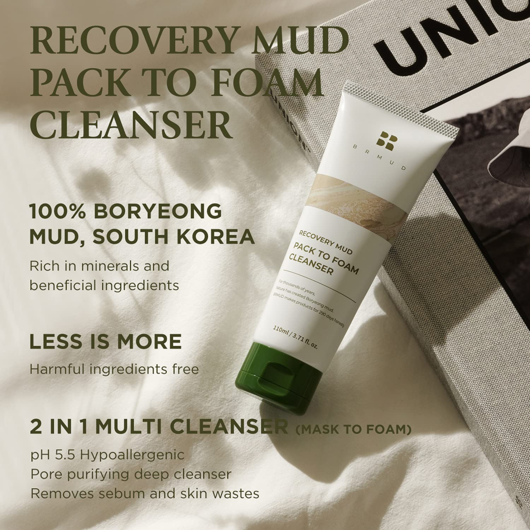 BRMUD Recovery Mud Pack to Foam Facial Cleanser | Sebum Control, Makeup ...