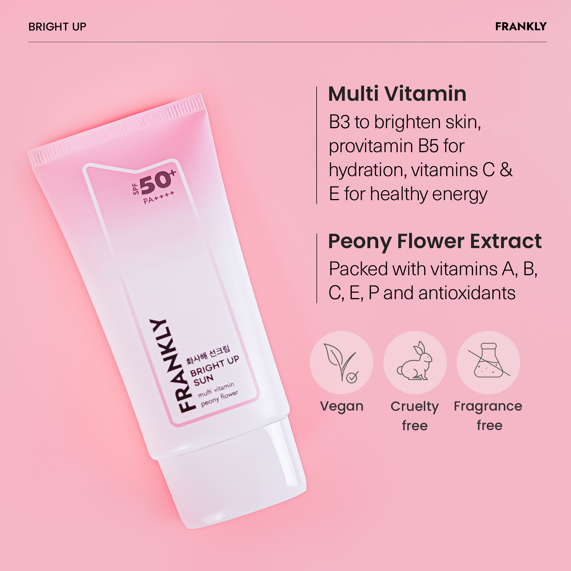 [FRANKLY] Bright Up Sun SPF 50+ PA++++ | Tone-Up & Brightening ...