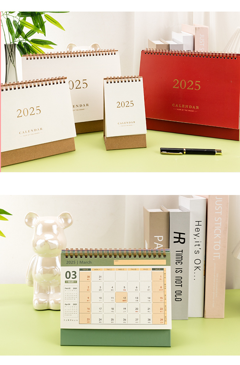 Calendar 2025 Desk Hot Stamped Calendar 2025 Cute Cartoon Calendars ...