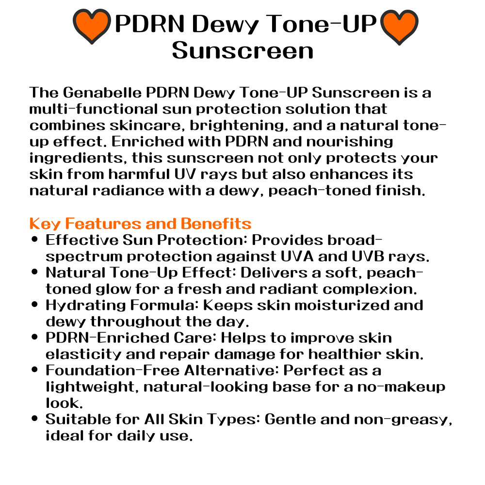 Genabelle PDRN Dewy Tone-UP Sunscreen SPF50+ 40ml | Shopee Malaysia