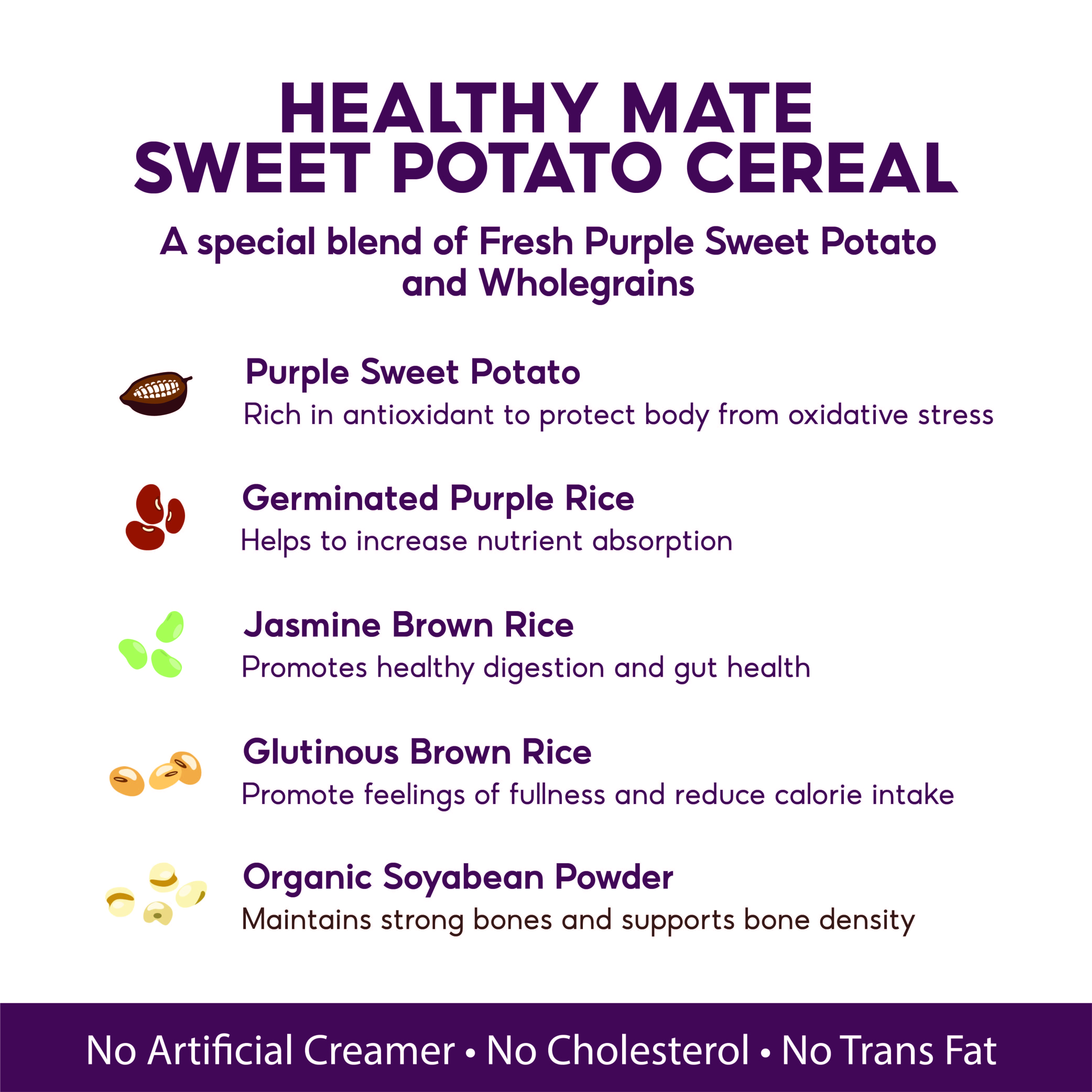 Happy Mate Purple Sweet Potato | Cocoa Cereal Drink (30g x12 Sachets ...