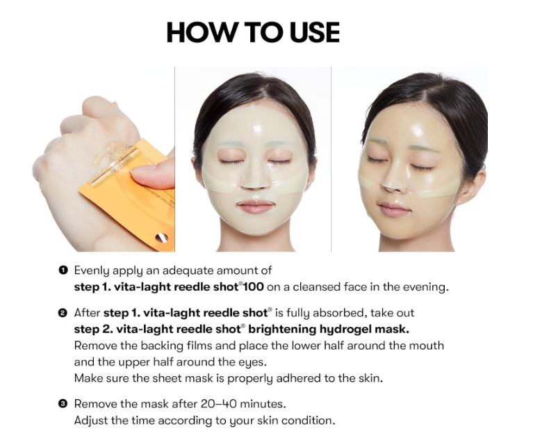 VT COSMETICS color Reedle Shot 100 2-Step Hydrogel Mask(4ea/1box ...