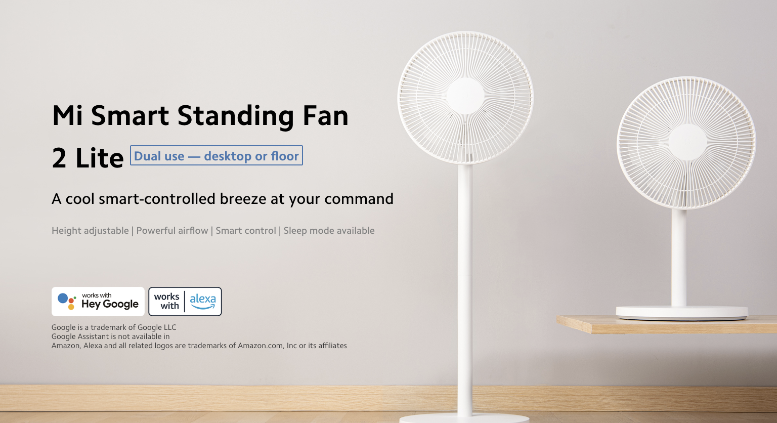 Xiaomi Mi Smart Standing Fan 2 Lite | Dual Height Desk & Floor Fan | 7 ...