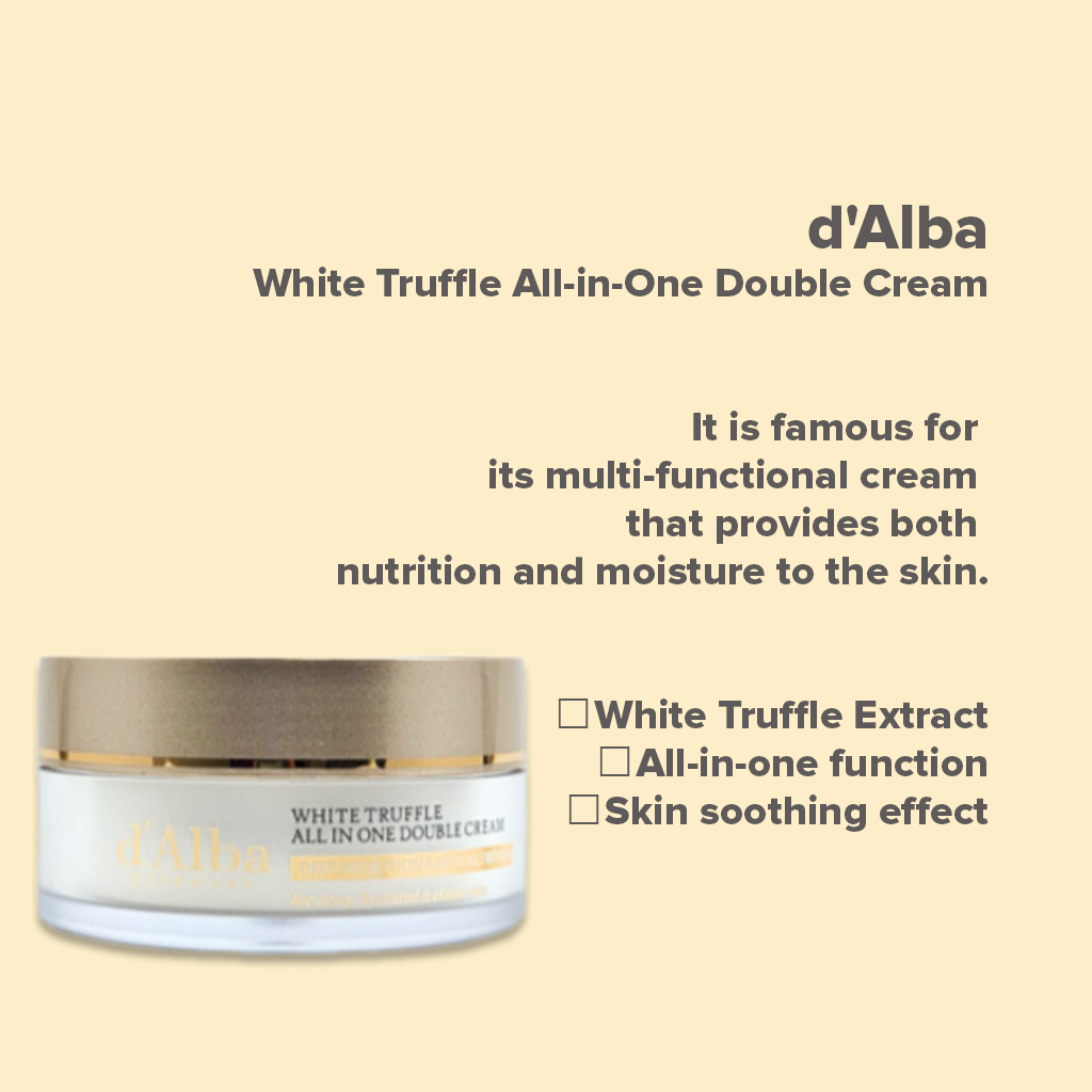 d'Alba 70g White Truffle All-in-one Double Facial Cream TOPKOREA Shipping from korea | Shopee ...