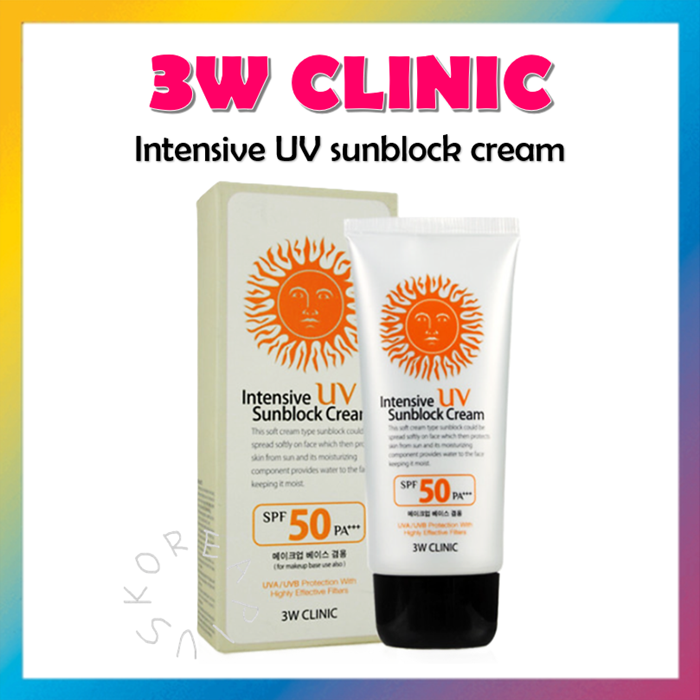 [3W Clinic] NEW Intensive UV Sunblock Cream SPF 50+ PA++ | Shopee Malaysia
