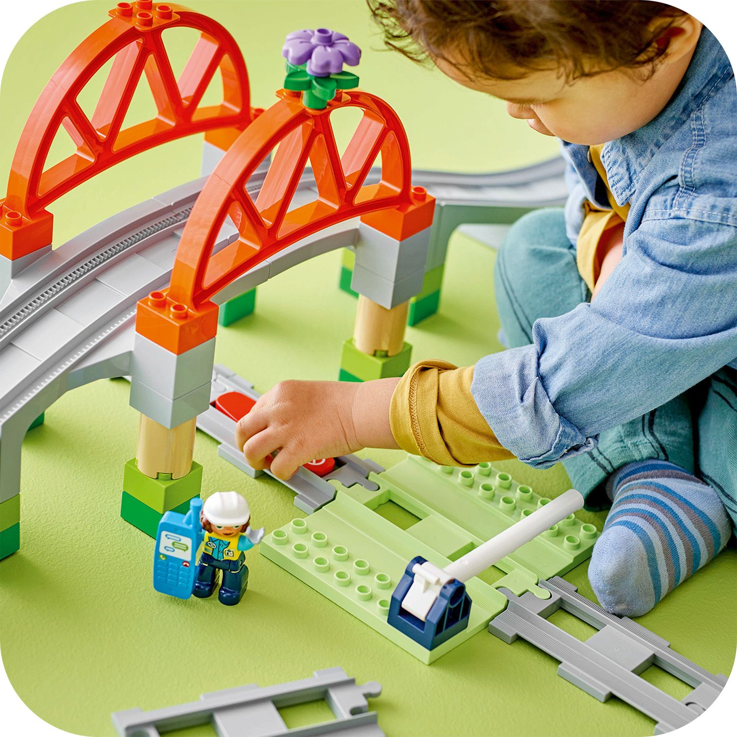 LEGO DUPLO Town 10426 Train Bridge and Tracks Expansion Set (42 Pieces ...