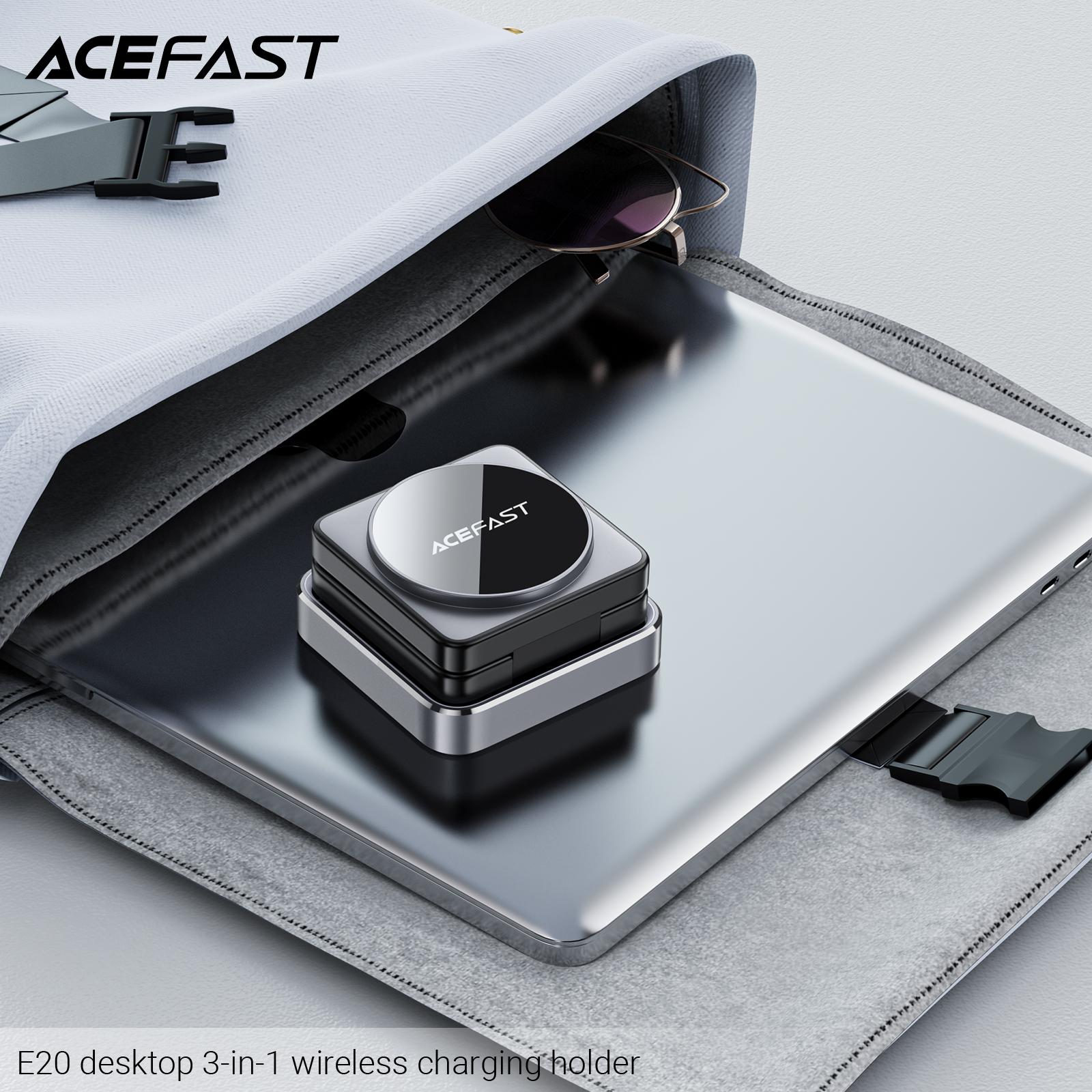Acefast E20 desktop 3-in-1 Wireless Charging Holder - Black | Shopee ...