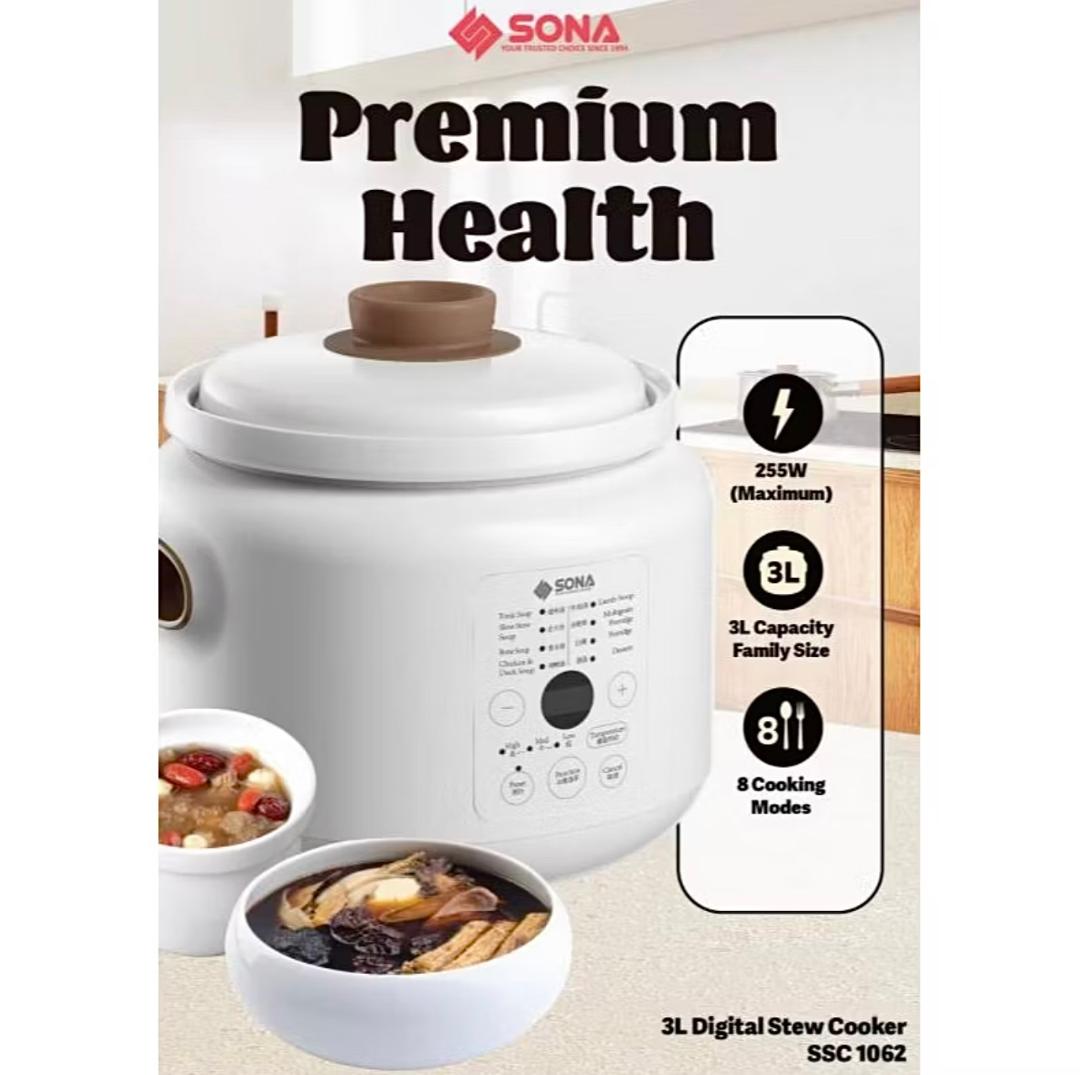 SONA Double Boiler | Electrical Stew & Steaming Pot SDB1009 | SDB 1009 ...