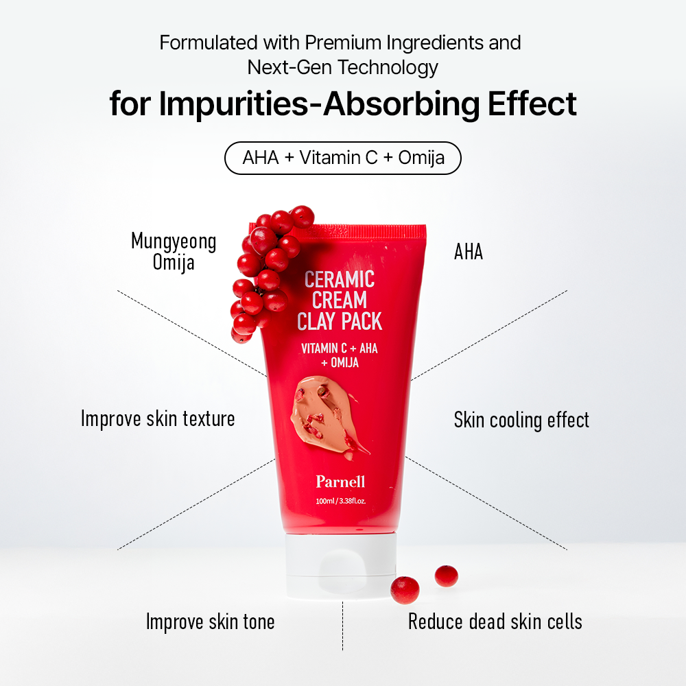 [PARNELL Official] AHA Omija Ceramic Cream Clay Pack 100ml, Daily ...