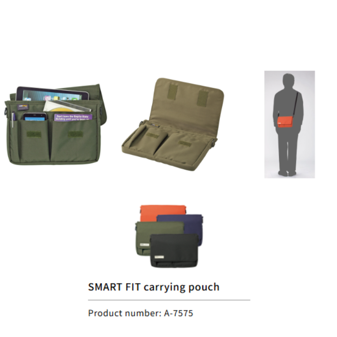 Lihit lab. carrying pouch, smart fit A4 A5 A6 B5, Olive Black Orange Navy mobile Lihit-lab ...