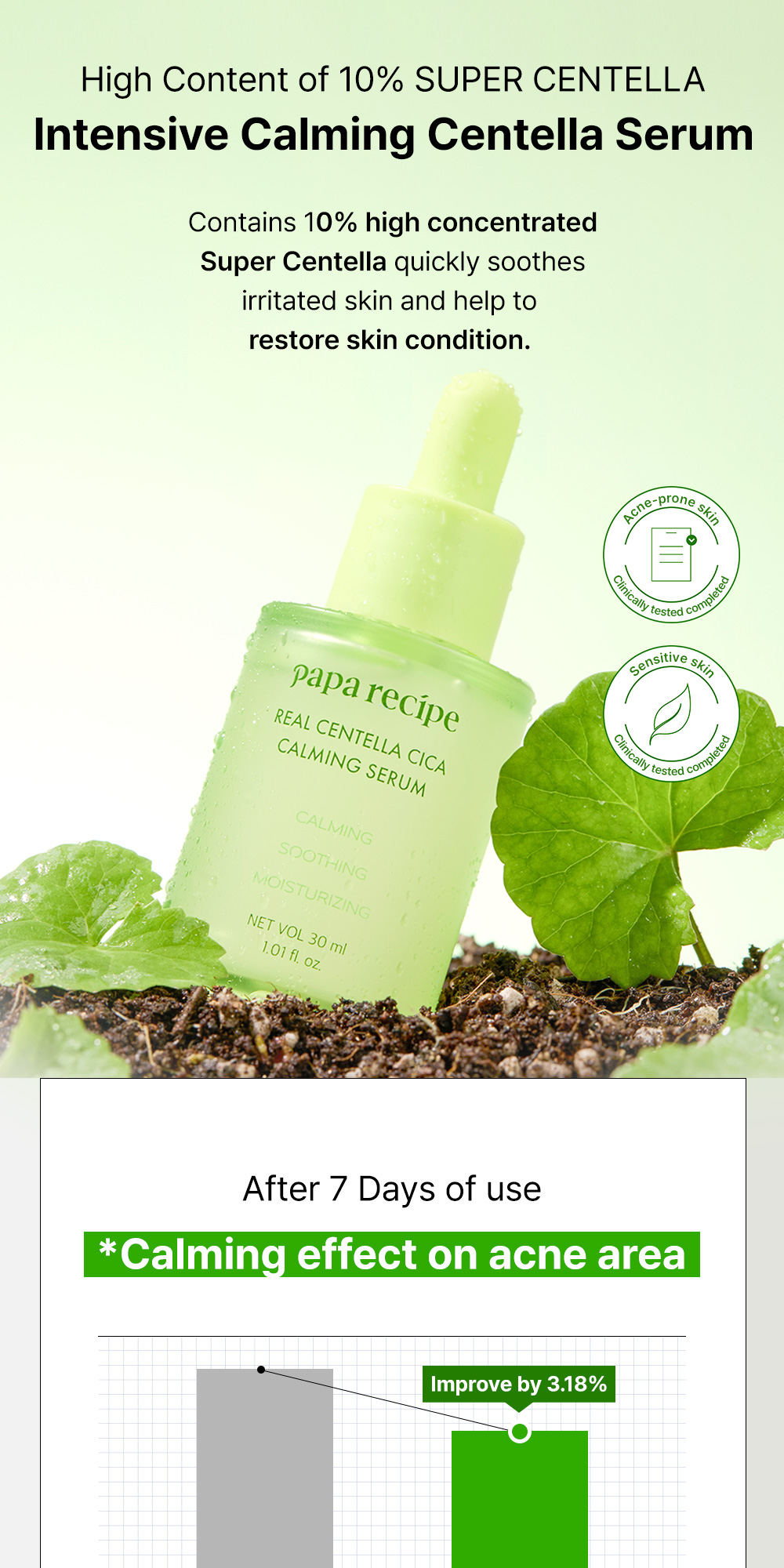 papa recipe Real Centella Cica Calming Serum (30ml) | Shopee Malaysia