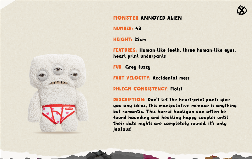 Fuggler 9" Funny Ugly Monster - Budgie Fuggler Annoyed Alien - Grey ...