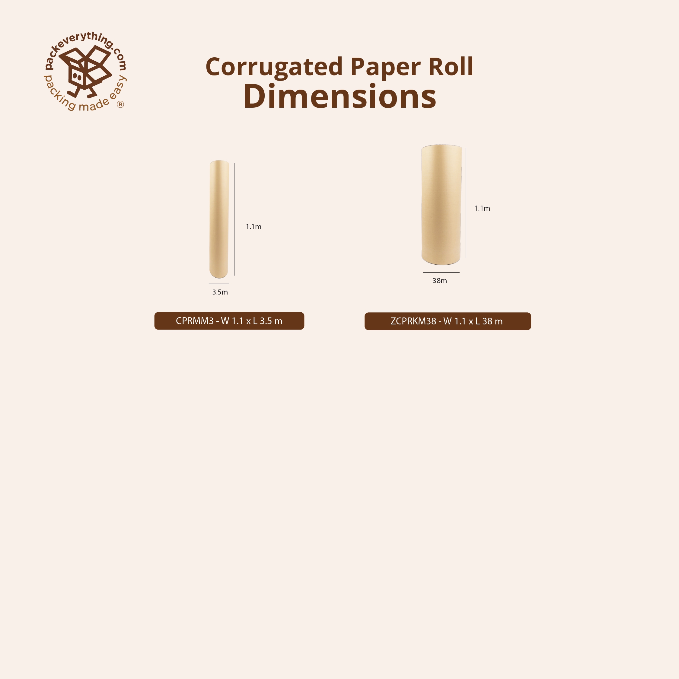 PACKEVERYTHING Corrugated Paper Roll | Floor Protection Cardboard Sheet ...