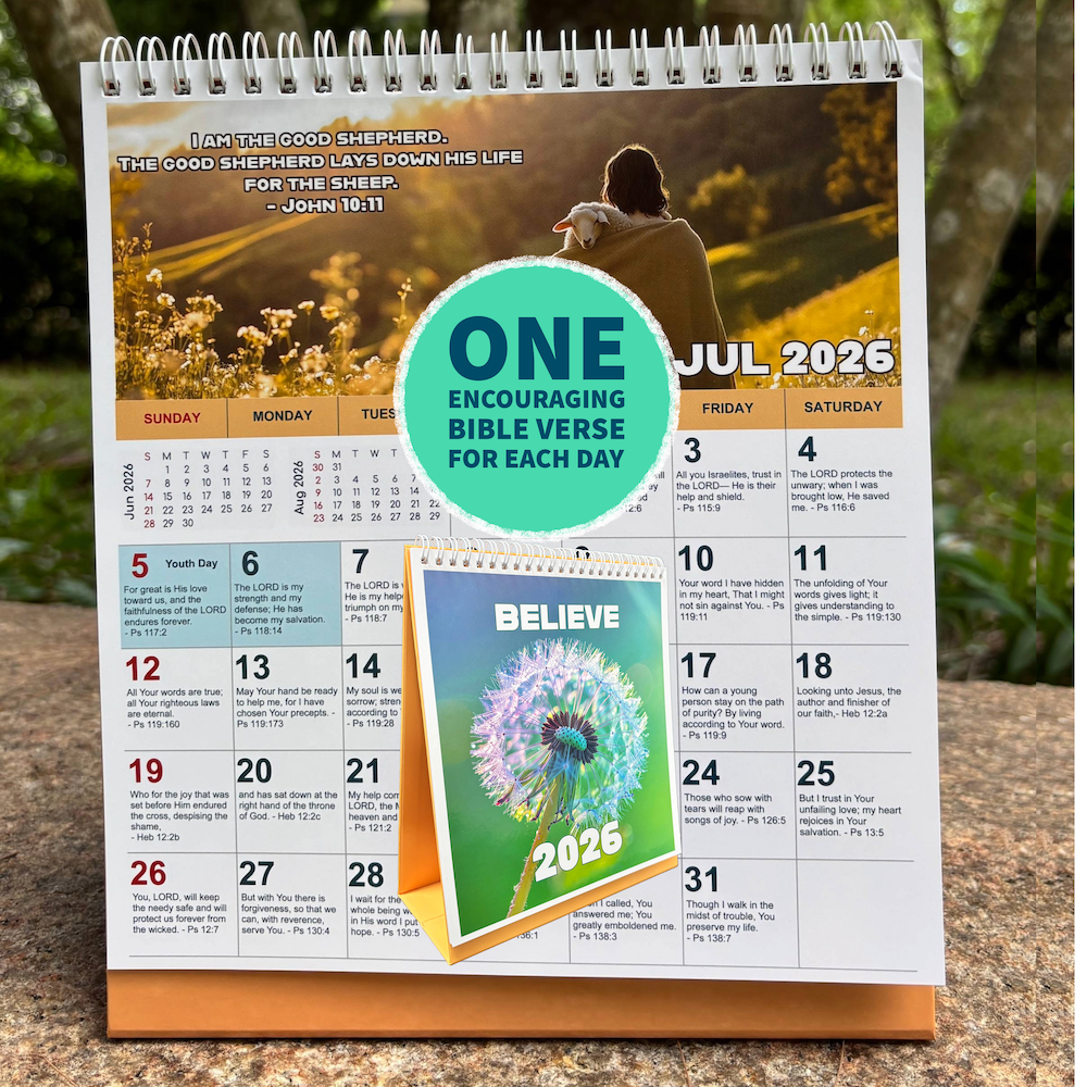 2026 Christian Daily Bible Verse NnN Desk Calendar - Spill Resistant ...
