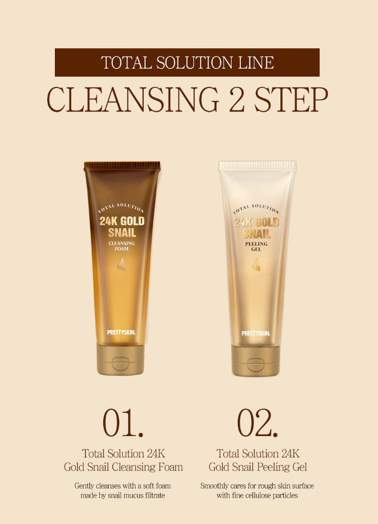 PRETTYSKIN TOTAL SOLUTION 24K Gold Snail Peeling Gel 150ml | Shopee ...