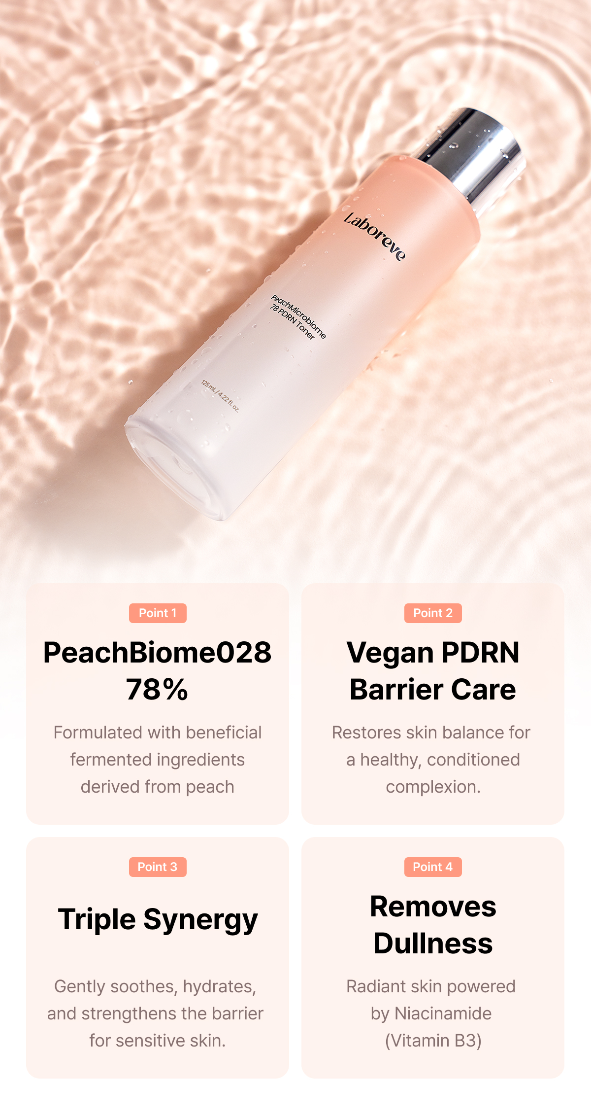 [Laboreve] Peach Microbiome 78 PDRN Toner | Soothing, Barrier Repair ...