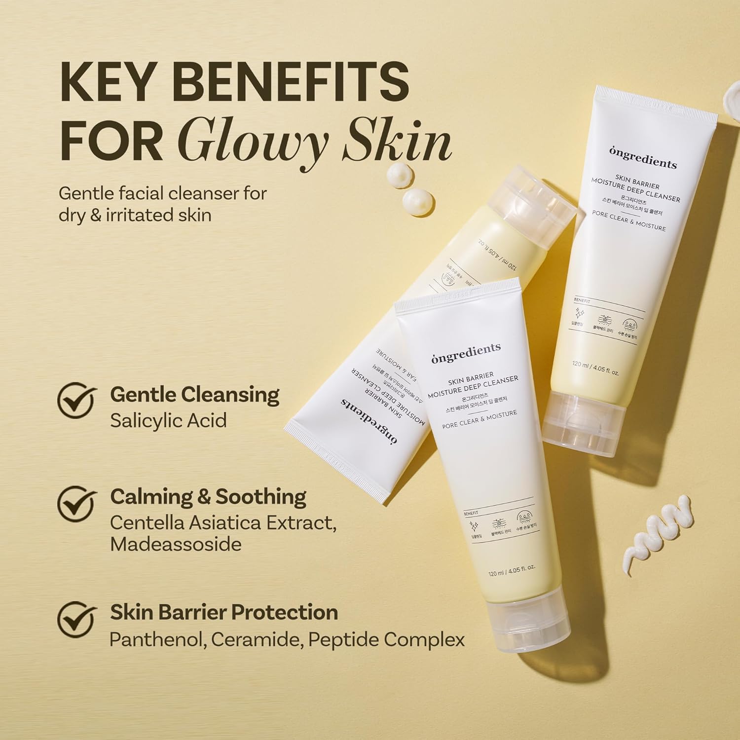 [Ongredients] Skin Barrier Moisture Deep Cleanser 120ml | Shopee Malaysia
