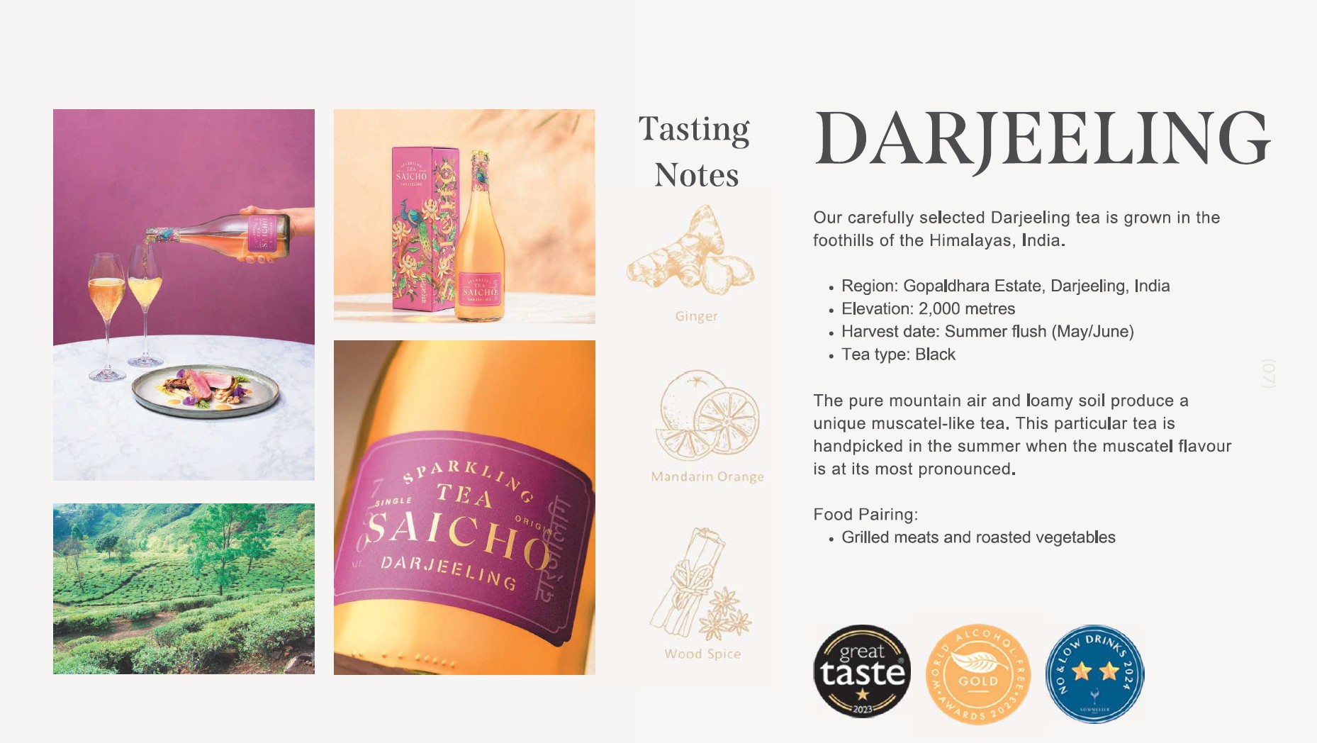 Saicho Darjeeling Single Origin Sparkling Tea 750ml Premium Tea ...